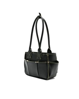 Ganni Womens Shoulder Bag Posy Black Recycled Leather