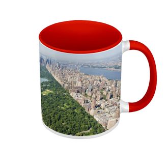 Fabulous Tasse Farbe Premium Qualit&auml;t rot - New York Manhattan Central Park City USA - Tasse mit Henkel und farbigem Innenfutter