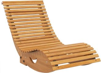 OUTSUNNY Chaise &agrave; bascule rocking chair de jardin lattes bois de sapin pr&eacute;-huil&eacute;