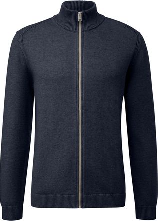 s.Oliver Baumwoll-Strickjacke mit Stehkragen und Logo-Patch