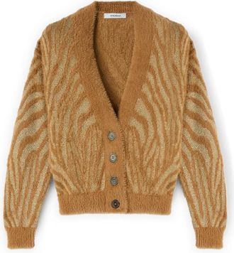 Motivi Femme, Pulls, Brun, Taille: 40 FR Gilet Tricot Motif Z&egrave;bre