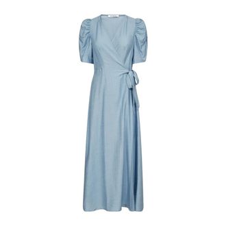 Co'Couture Heracc SS Wickelkleid - - Dresses - Damen - Blau - M