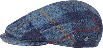 Lierys Casquette Capri Harris Tweed Homme - Made in Italy Laine Plate pour lhiver avec Visiere, Doublure Hiver Automne-Hiver - 58 cm Bleu