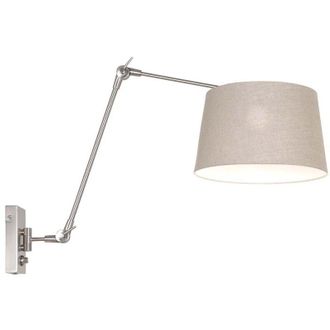 Steinhauer Applique, lampe articul&eacute;e, lampe de chambre, textile, gris, variateur rotatif orientable