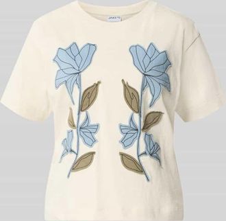 Jake*s Casual T-Shirt mit Stitchings und Rundhalsausschnitt