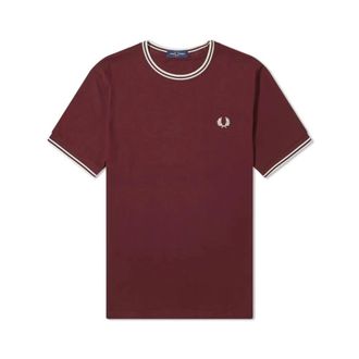 Fred Perry Twin Tipped Tee - - Tops - Herren - Rot - XL