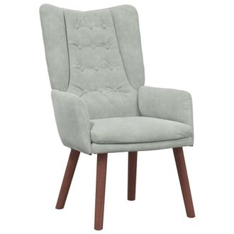 vidaXL Fauteuil relaxant Gris clair 63 x 67 x 94 cm Velours Vidaxl