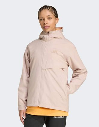 adidas adidas Performance - Terrex Climaproof - Veste imperm&eacute;able double &eacute;paisseur - Taupe &eacute;tincelant-Neutre