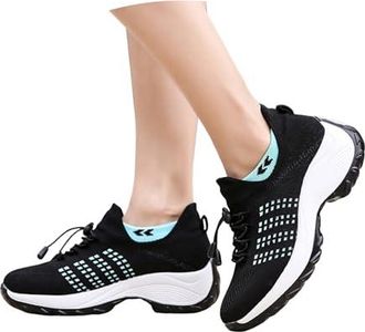 Generic Chaussures de marche respirantes décontractées et légères à enfiler pour femme - En maille - Soutien de la voûte plantaire - Baskets de course à pied 