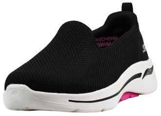 Skechers Damen Go Walk Arch Fit-Grateful Sneakers, schwarz/pink, 37.5 EU Weit