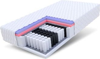 FDM APUS Matratze 140x200 cm Taschenfederkern Höhe 24 cm Härtegrad H2 H3 7-Liegezonen Öko-Tex Allergikergeeignet Jersey Bezug Waschbar Visco-Schaum