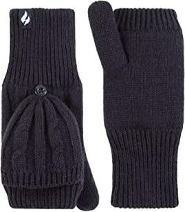 Heat Holders SOCKSHOP Femme Ash Tricot torsad&eacute; Mitaines de convertisseur Paquet de 1 Marine Taille unique