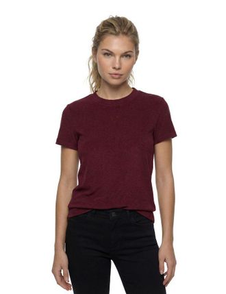 Guess Stehkragenshirt SS LICIA MOCK NK TOP mit Strass-Logo, Viskosemix