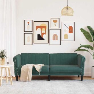 vidaXL Sofa 3-Sitzer Dunkelgr&uuml;n Samt - Vidaxl
