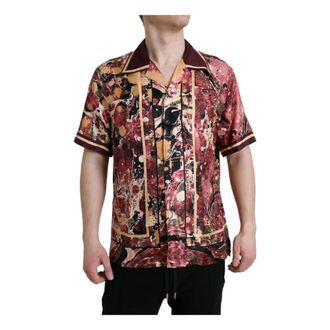 Dolce & Gabbana Seidenknopfhemd Mehrfarbiges Muster - - Shirts - Herren - Mehrfarbig - S