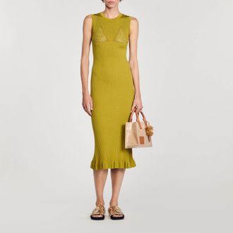 Sandro Midikleid aus Strick