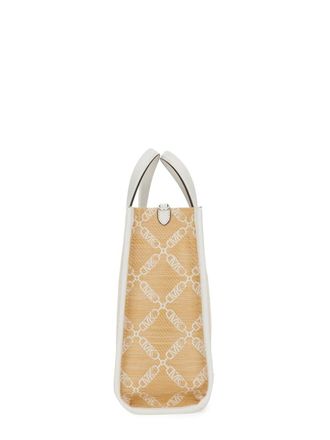 Michael Michael Kors Womens Large Tote Bag Beige Polyethylene Handbags Hand