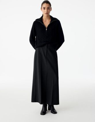 Arket Langer Eleganter Rock -Schwarz