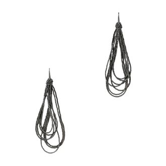 Brunello Cucinelli Femme, Accessoires, Gris, Taille: ONE Size Tiered Multi-Strand Drop Earrings