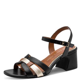 Marco Tozzi Damen Sandalen mit Absatz Elegant mit Schlie&szlig;e, Schwarz (Black Comb), 37 EU
