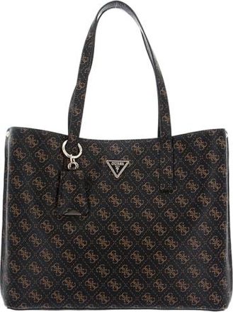 Guess Femmes Meridian Girlfriend Sac de Transport, Logo Marron, Taille Unique