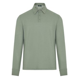 Zanone Homme, Tops, Vert, Taille: 2XL Polo en Coton Fabriqué en Italie