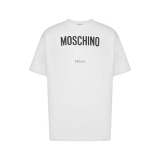 Moschino unisex, Tops, Blanc, Taille: 2XL T-shirt en jersey de coton imprim&eacute;