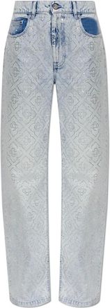 Casablanca Femme, Jeans, Bleu, Taille: W23 Jeans Baggy D&eacute;lav&eacute;s avec Hotfix