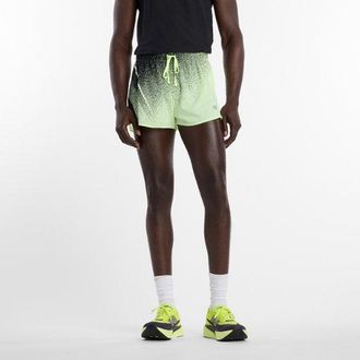 New Balance Homme RC Ultra Light Printed Short 3 en Vert/Gris, Nylon Tiss&eacute;, Taille 2XL