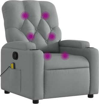 vidaXL Massagesessel Hellgrau Stoff - Vidaxl