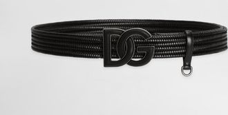 Dolce & Gabbana Woven Calfskin Belt - Mann G&uuml;rtel Schwarz 100