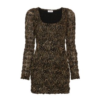 Nanushka Frensi Smocked Chiffon Mini Kleid - - Dresses - Damen - Braun - XS