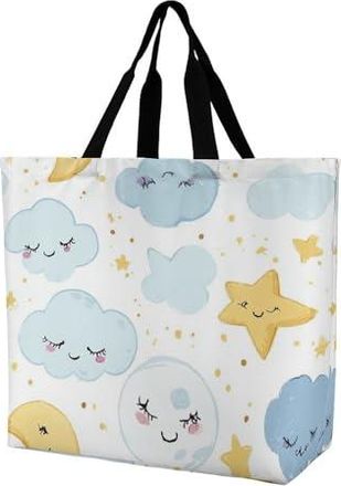 Generic Lune Nuage &Eacute;toile Sac &Agrave; Bandouli&egrave;re Imperm&eacute;able Sacs D&eacute;contract&eacute; Sac Fourre Tout Pour Quotidienne Travail Plage