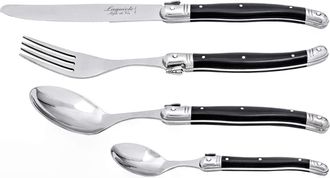 Laguiole Besteckset Premium Line, 24-teilig, Schwarz