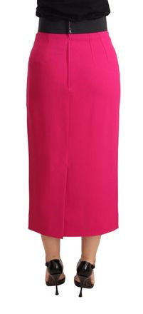 Dolce & Gabbana Womens Pink High Waist Stretch Pencil Straight Skirt Rayon Acetate Elastane