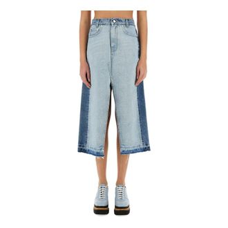 Stella McCartney Contrast Panel Jeansrock - - Skirts - Damen - Blau - L