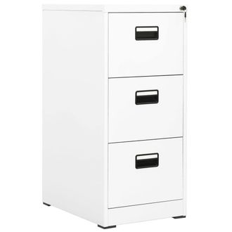 Generic Stahl Aktenschrank, B&uuml;roschrank, Schubladenschrank, Schrank, Stahlschrank, Lagerschrank, Universalschrank, Kommode(Wei&szlig; 46x62x133cm) (46 x 62 x 102,5 