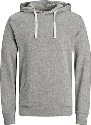 Jack & Jones JJEHOLMEN Sweat Hood Noos Sweatshirt &agrave; Capuche, Gris Clair m&eacute;lang&eacute;/Coupe : reg Fit, S Homme