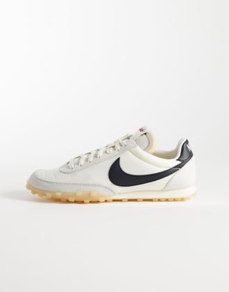 Nike Waffle Racer - Sneaker in Wollwei&szlig; und Schwarz