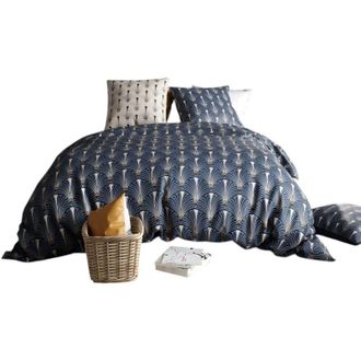 Eden Paris Housse couette + 2 taies 240 x 260 cm Plumes de paon