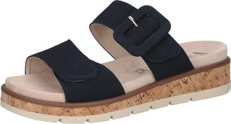 Caprice Damen Pantoletten aus Leder mit Schlie&szlig;e, Blau (Ocean Suede), 38 EU