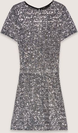 Maje Kurzes Kleid Mit Pailletten - Silber - Gr&ouml;&szlig;e 32 - Maje