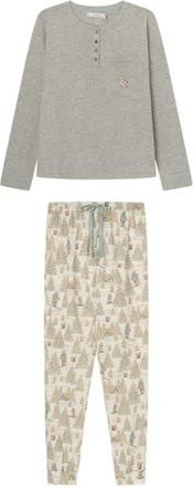 Women'secret Pijama Largo Teddy Grey Pyjamas, Vert, XL (Lot de 2) Femme