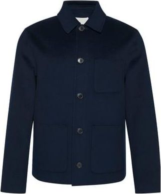 Calvin Klein Klassische Wollkragenjacke gemischt - Blau