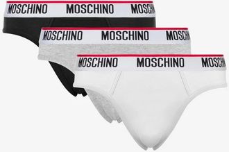 Moschino Homme, Sous-v&ecirc;tements, Multicolore, Taille: 2XL Logo Band set of 3 briefs