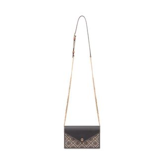 Tory Burch Monogram Chain Wallet - - Bags - Damen - Braun - ONE SIZE