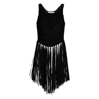 Philosophy di Lorenzo Serafini Gestricktes Top mit Fransen - - Tops - Damen - Schwarzk - XS