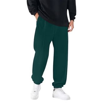 Generic Pantalon de jogging en polaire pour homme - Pantalon de loisirs - Poignets &eacute;lastiques - Pantalon confortable - Doux et chaud - Coupe d&eacute;contract&eacute;e - Sp