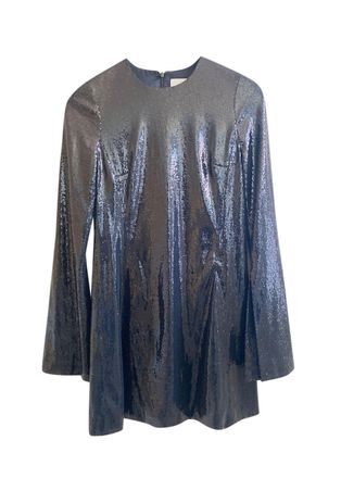 Galvan Blue Sequin Mini Dress Size XS