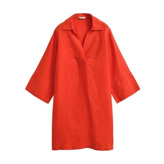 GANT Femme, Robes, Rouge, Taille: 40 FR Robe Lin Popover